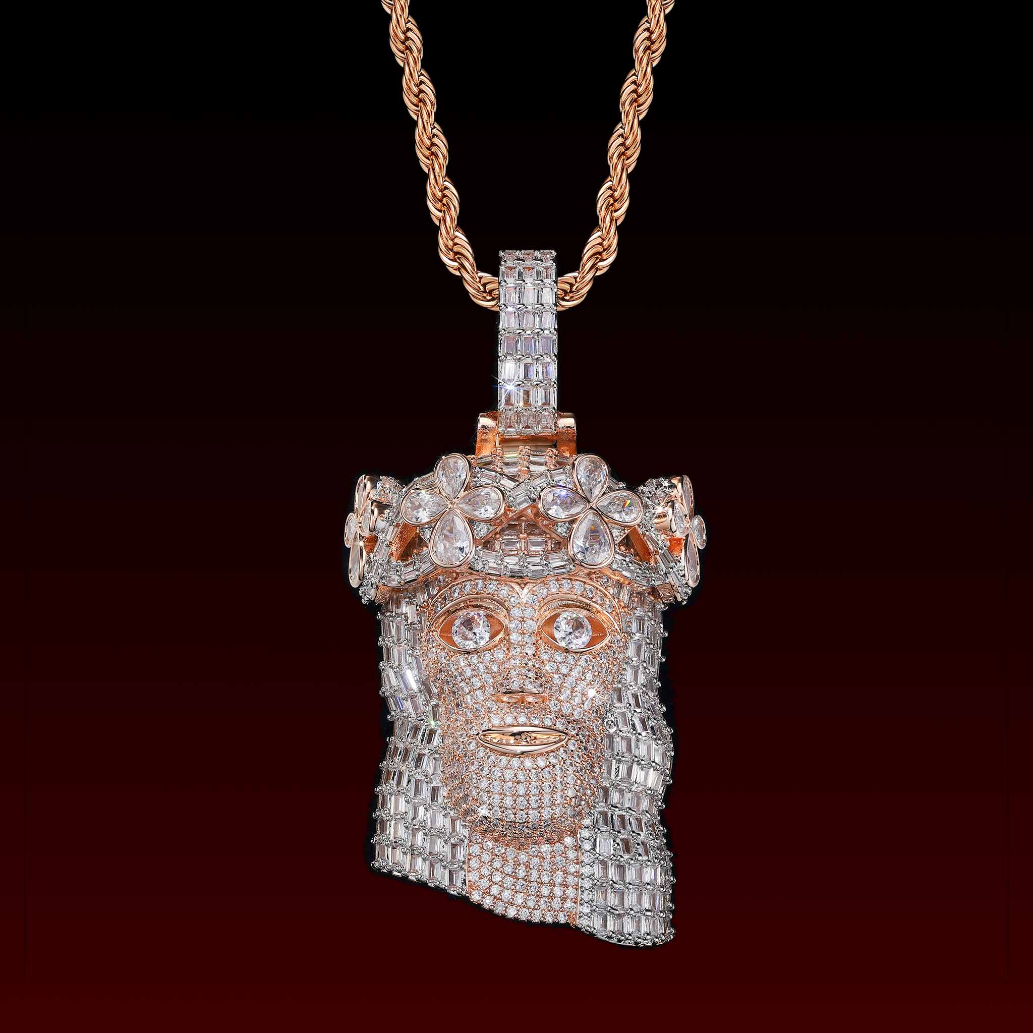 Baguette Cut Jesus Iced Out Pendant – Globetuch