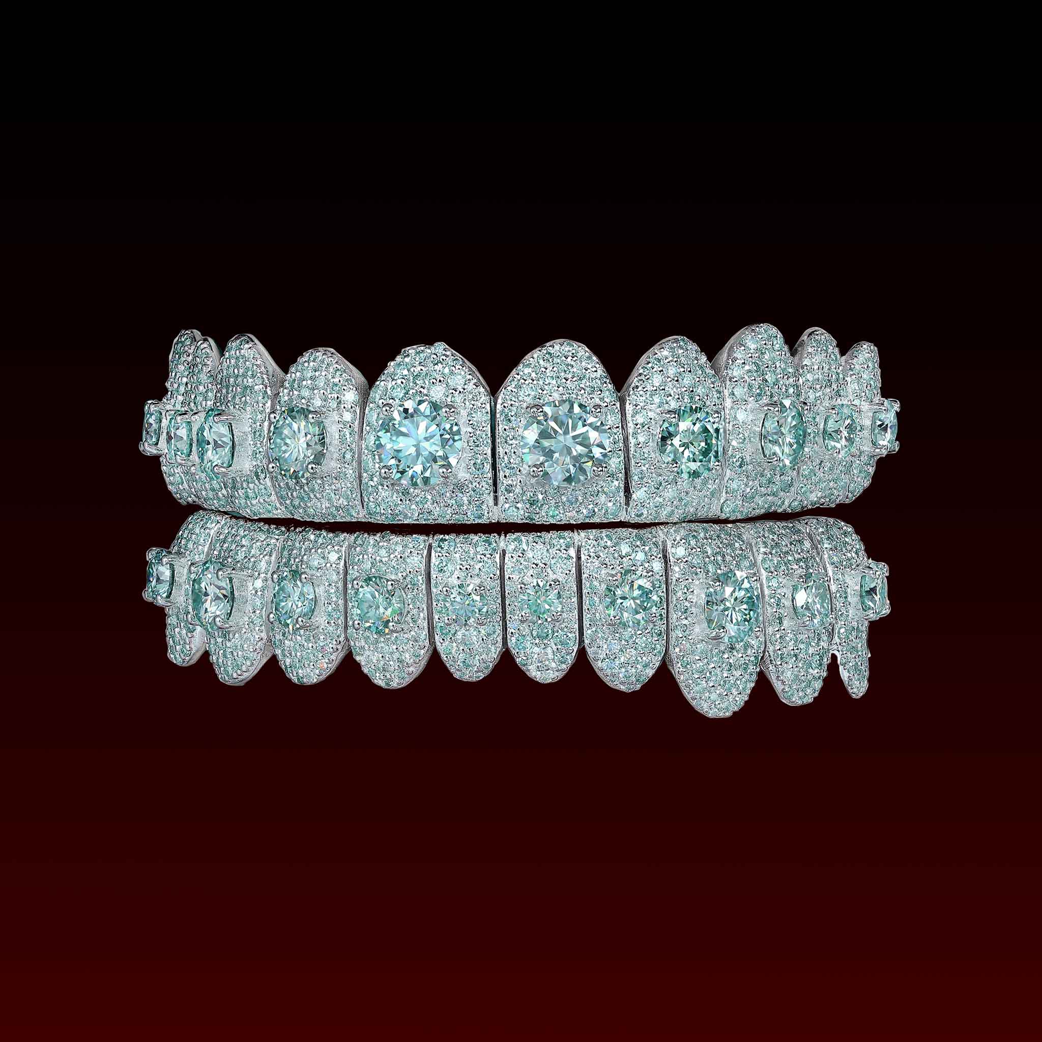 Honeymoon Set Blue Moissanite Custom Grillz – Globetuch