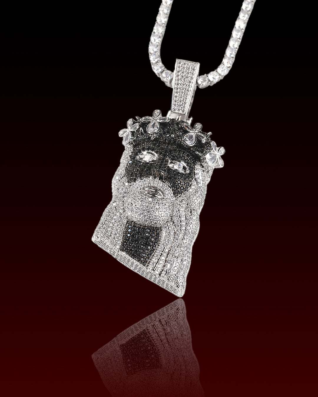 Four Leaf Crown Jesus Iced Out Pendant – Globetuch